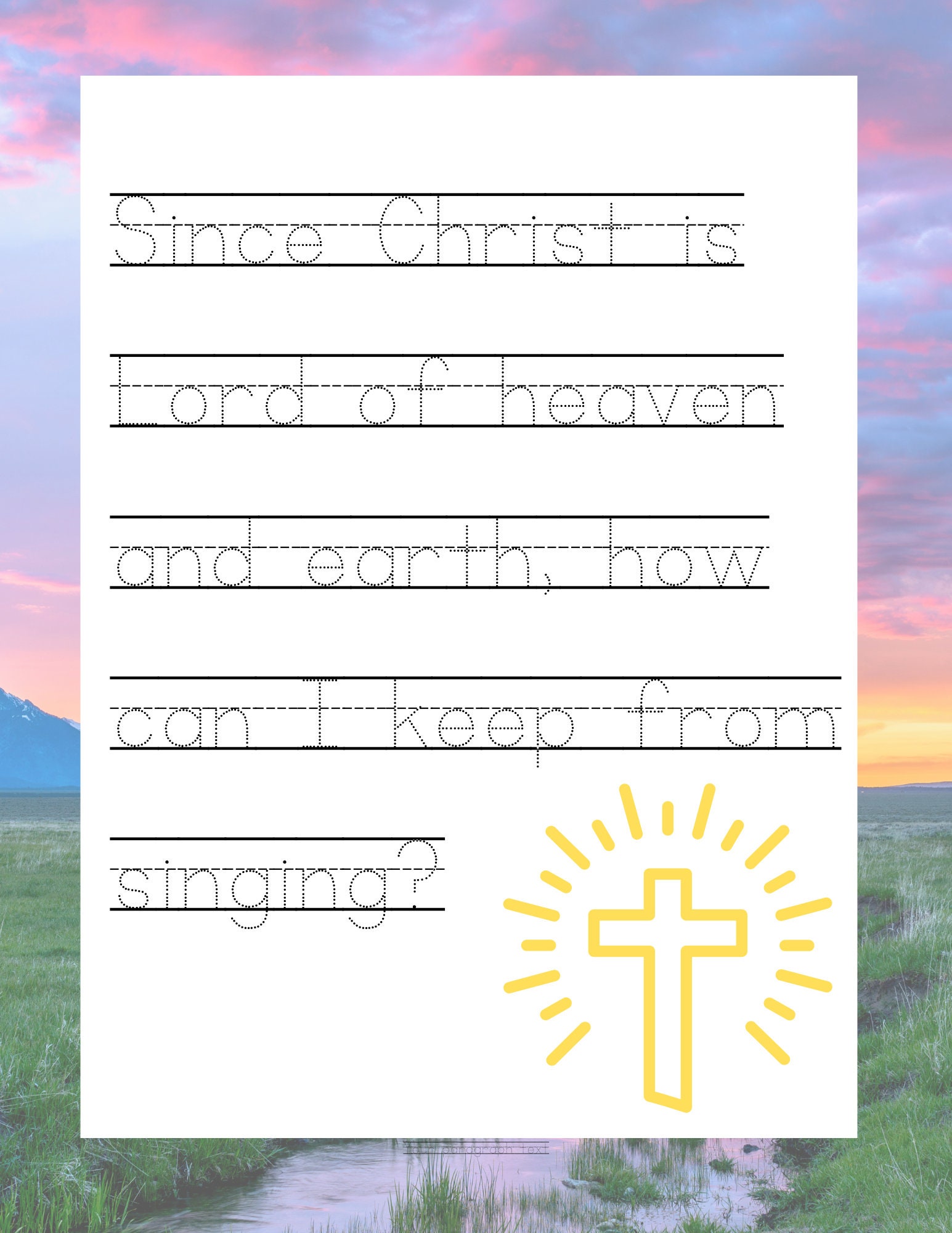 Hymn Copywork Homeschool Printables Christian Curriculum Handwriting ...
