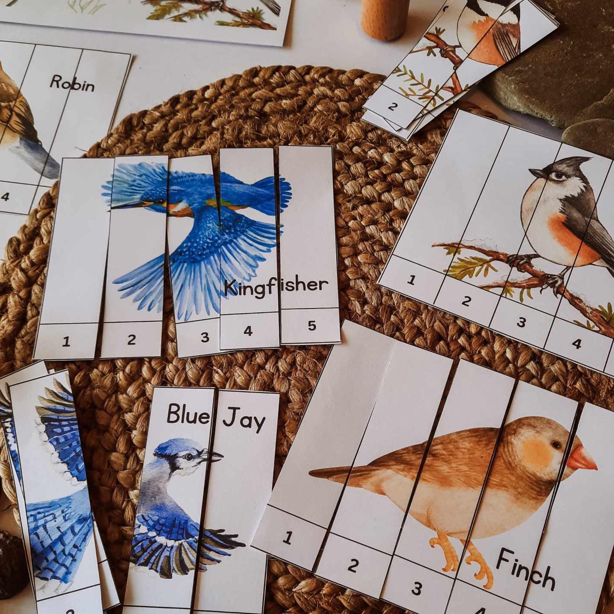 Birds Morning Basket Activity for Preschool, Printable Number Puzzles ...