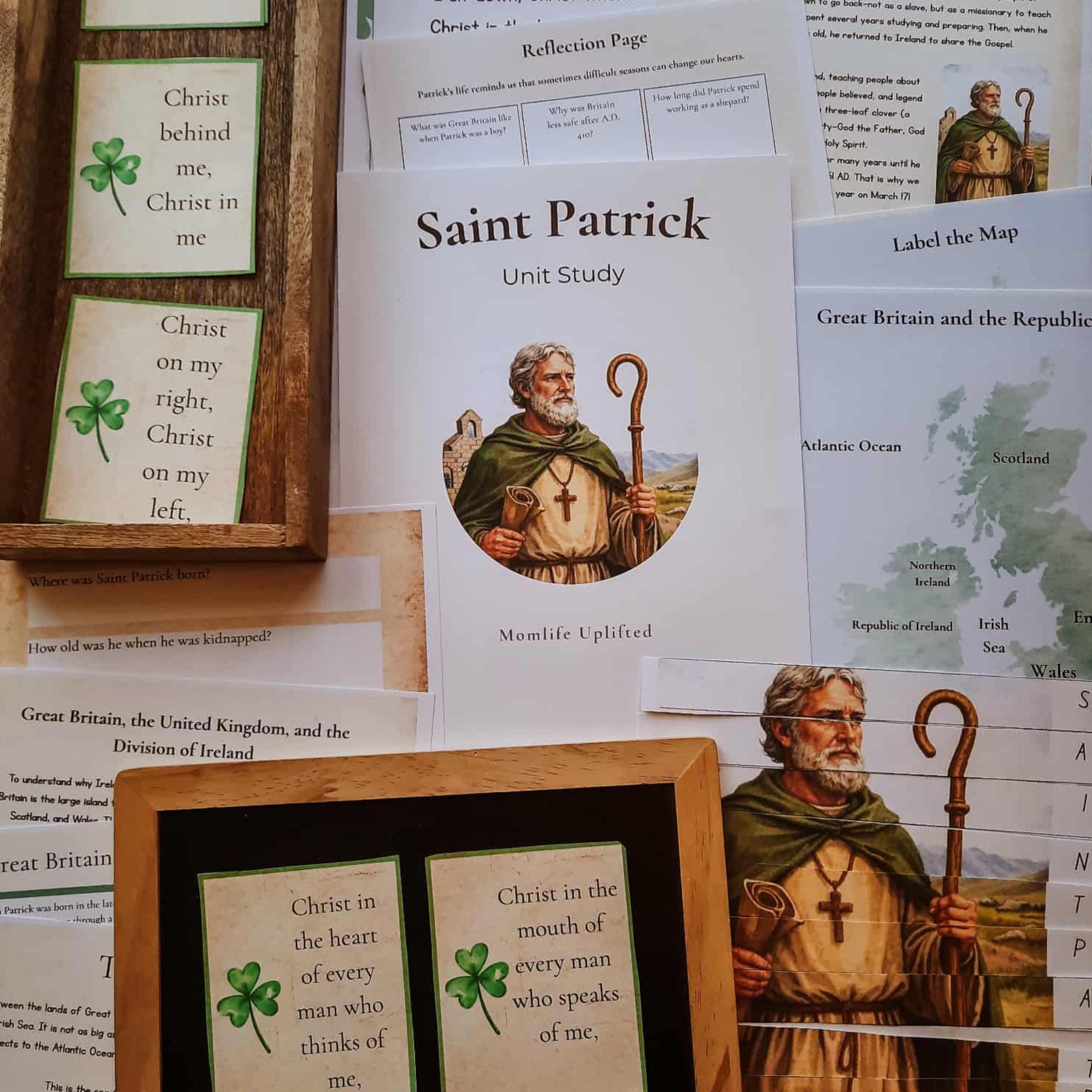 Saint Patrick Unit Study Christian Homeschool History Ireland Geography ...