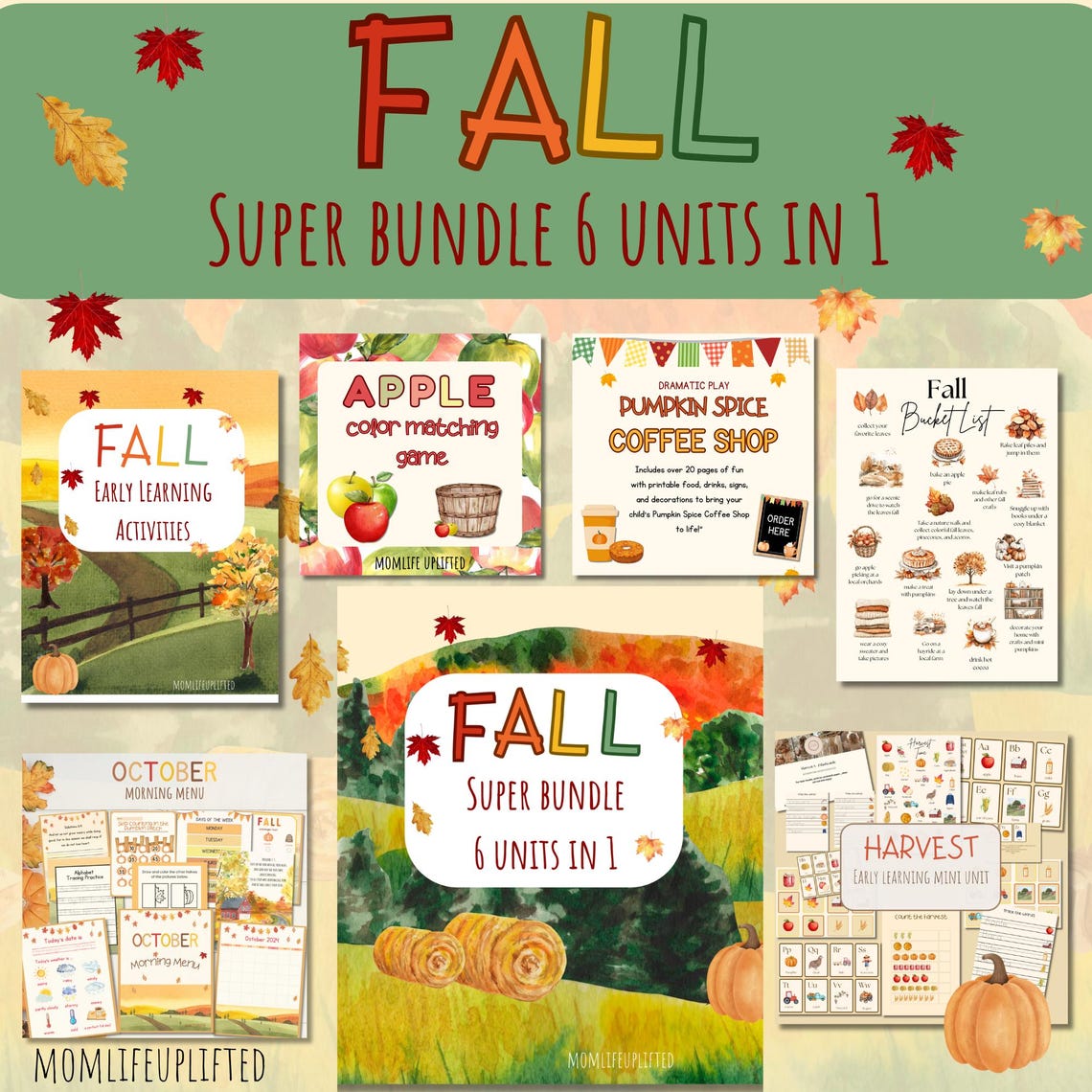 Fall Printables, Homeschool Activity, Mega Bundle, Fall Bucket List ...