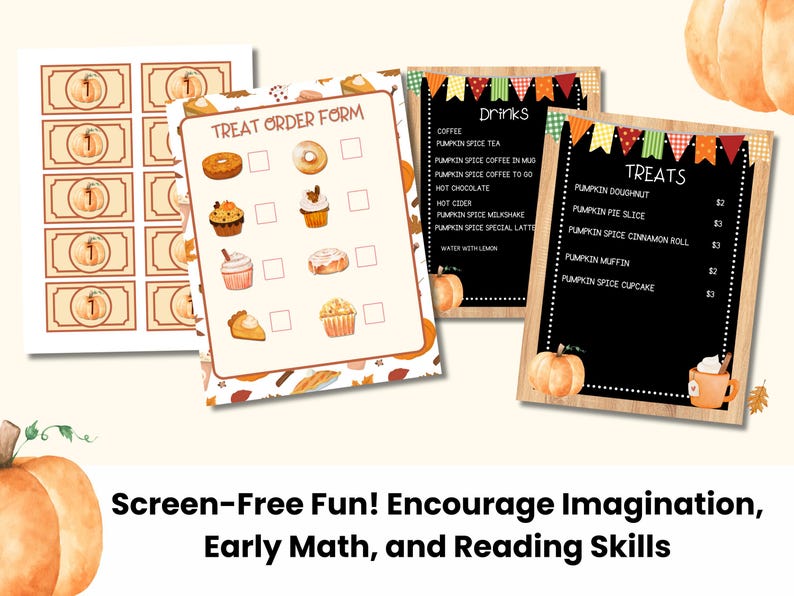 Pumpkin Spice Dramatic Play Café Printable | Fall Preschool Activities ...