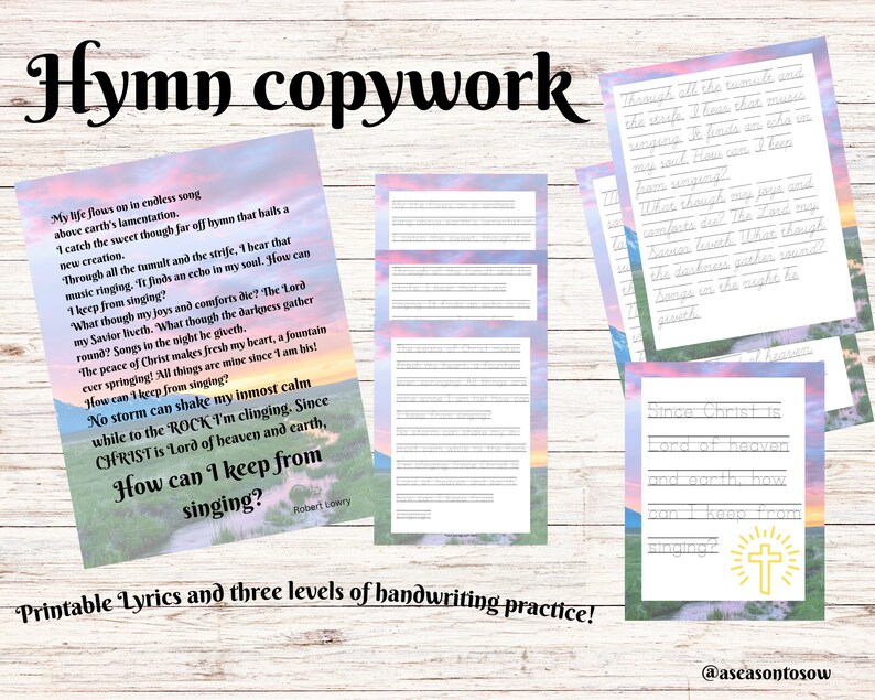 Hymn Copywork Homeschool Printables Christian Curriculum Handwriting ...
