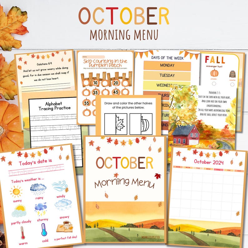 Fall Printables, Homeschool Activity, Mega Bundle, Fall Bucket List ...