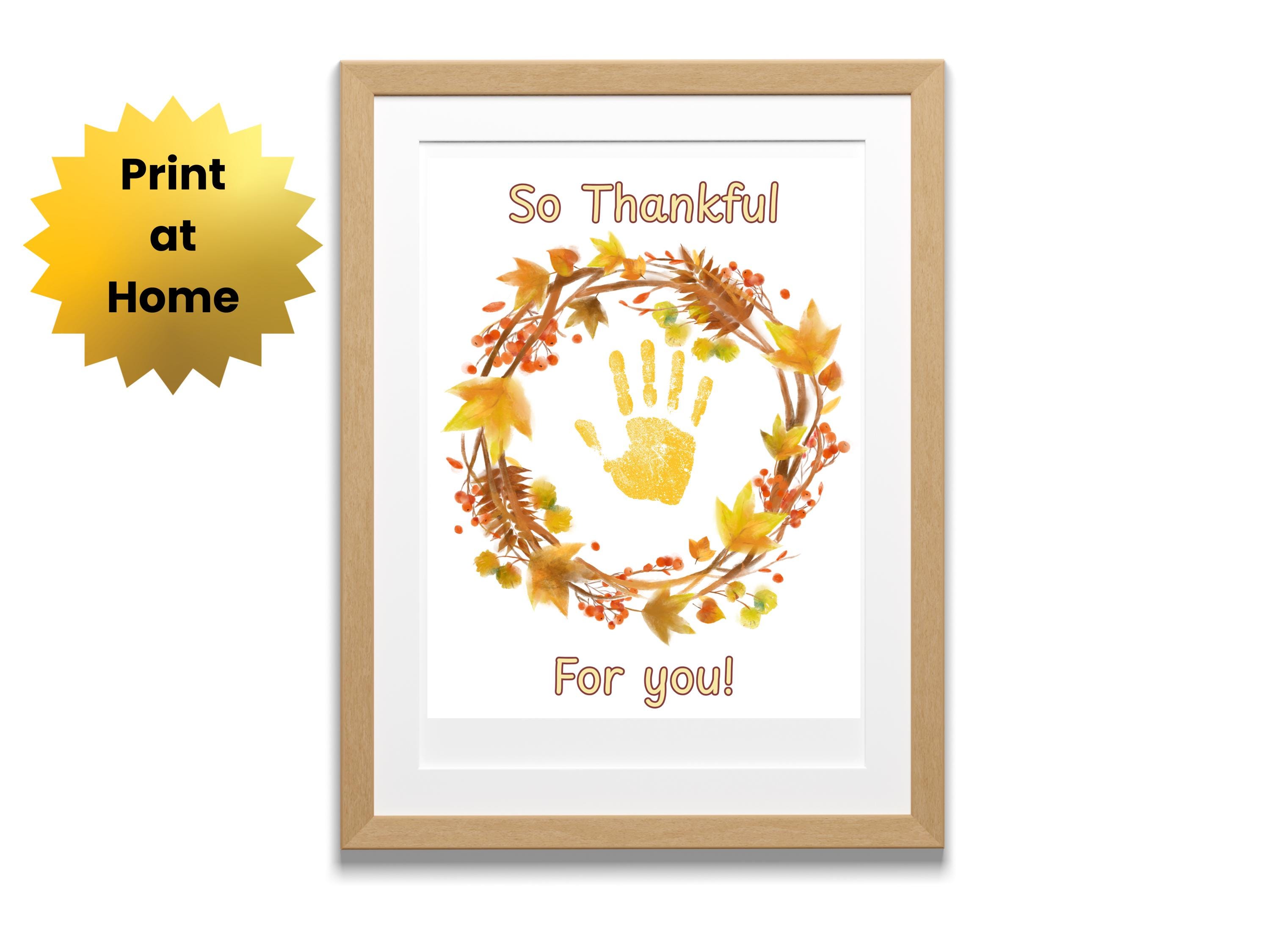 Thanksgiving Handprint Art Printable, Grateful Thankful Blessed ...