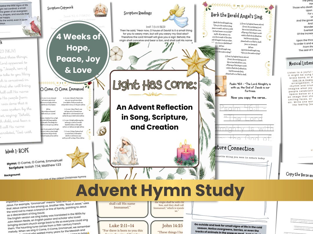 Advent Hymn Study | Charlotte Mason Inspired 4-week Christmas Unit ...