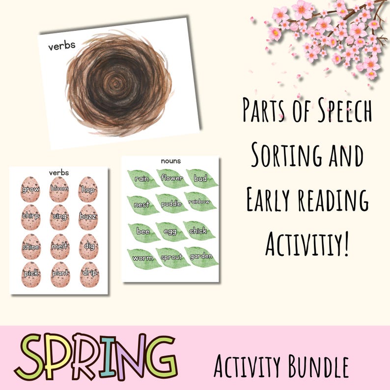 Spring Printable Activity Bundle for Kids, Spring Morning Basket ...