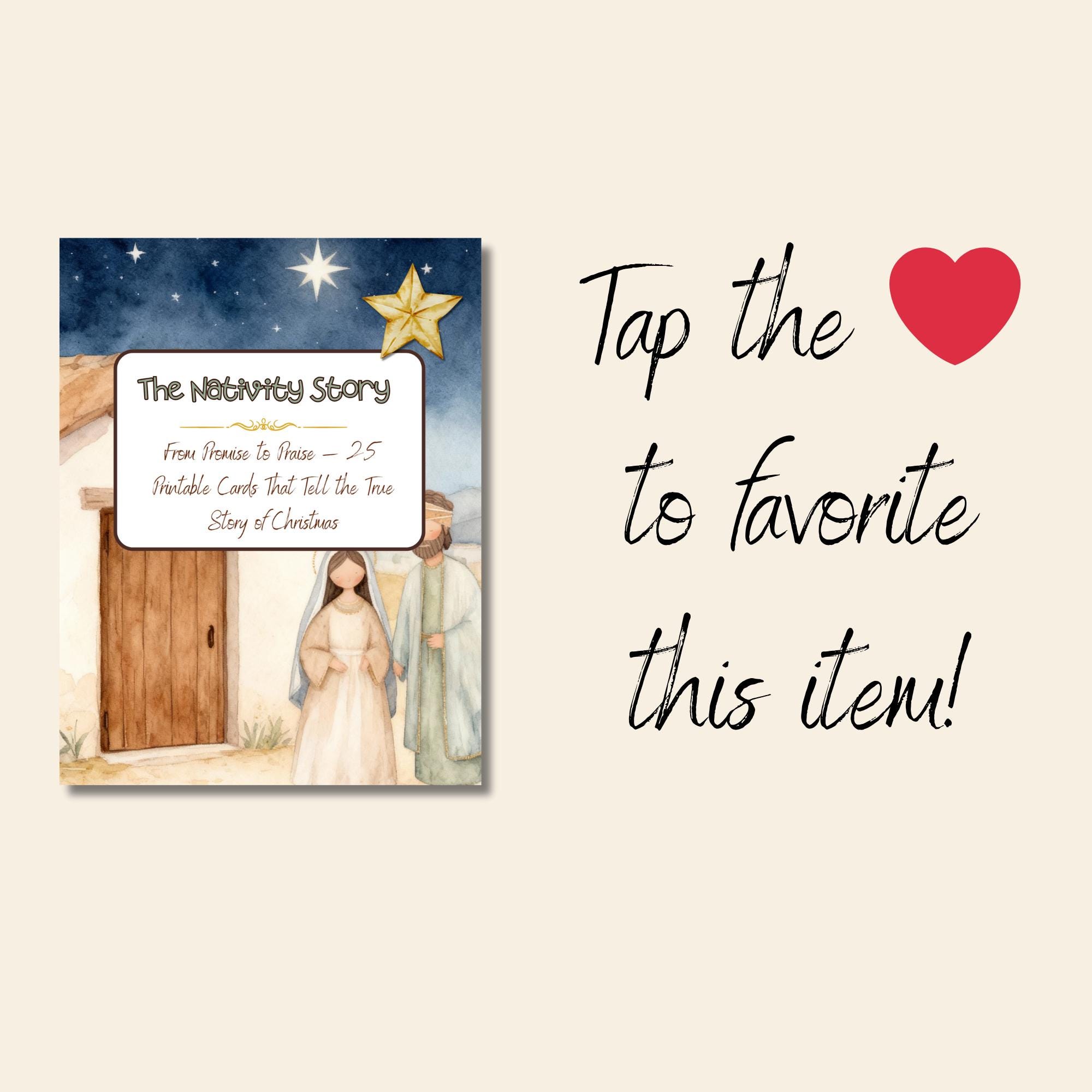 25 Nativity Story Cards With Bible Verses • Christian Christmas ...