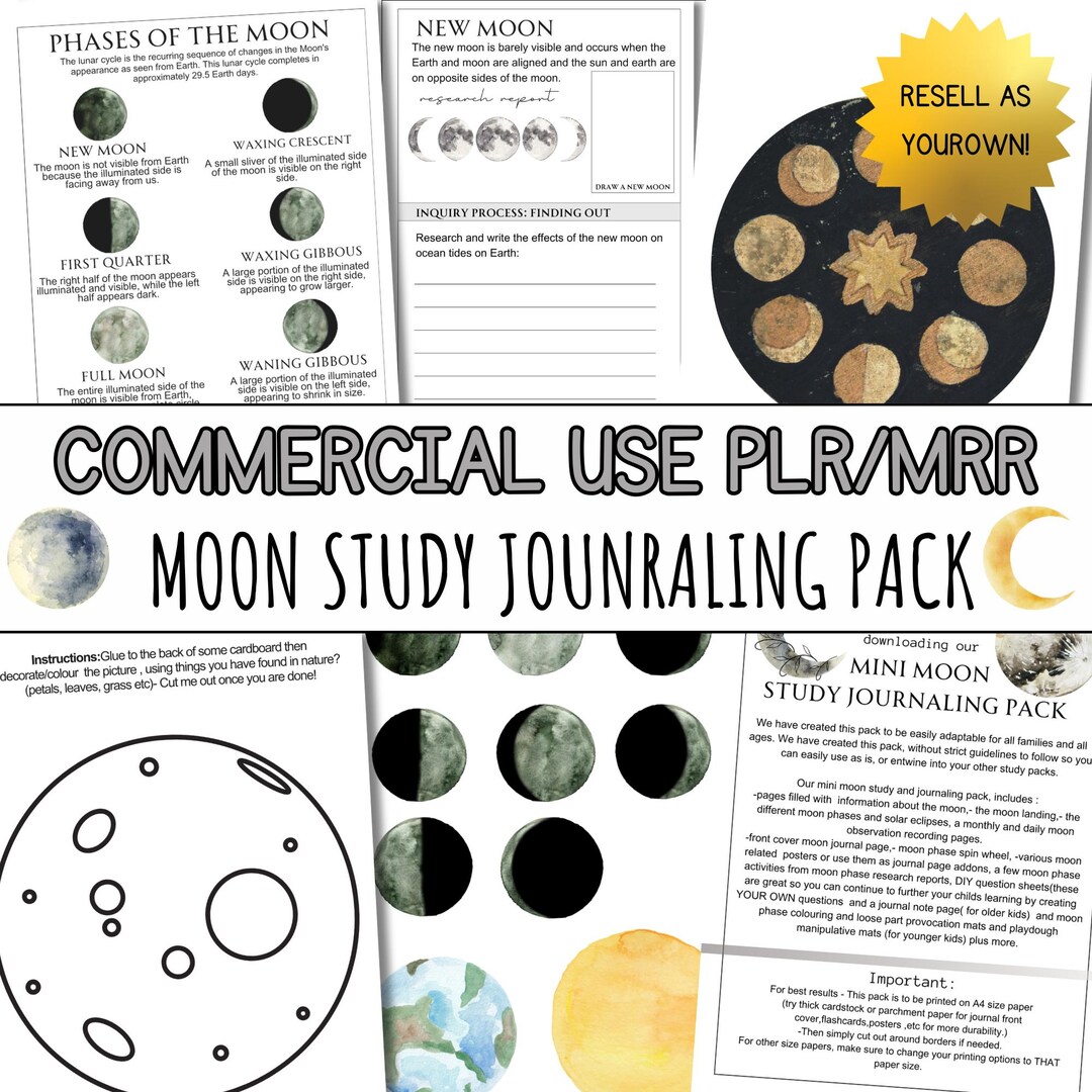 Plr Educational Products for Moms, Plr Digital Products, Moon Phases ...