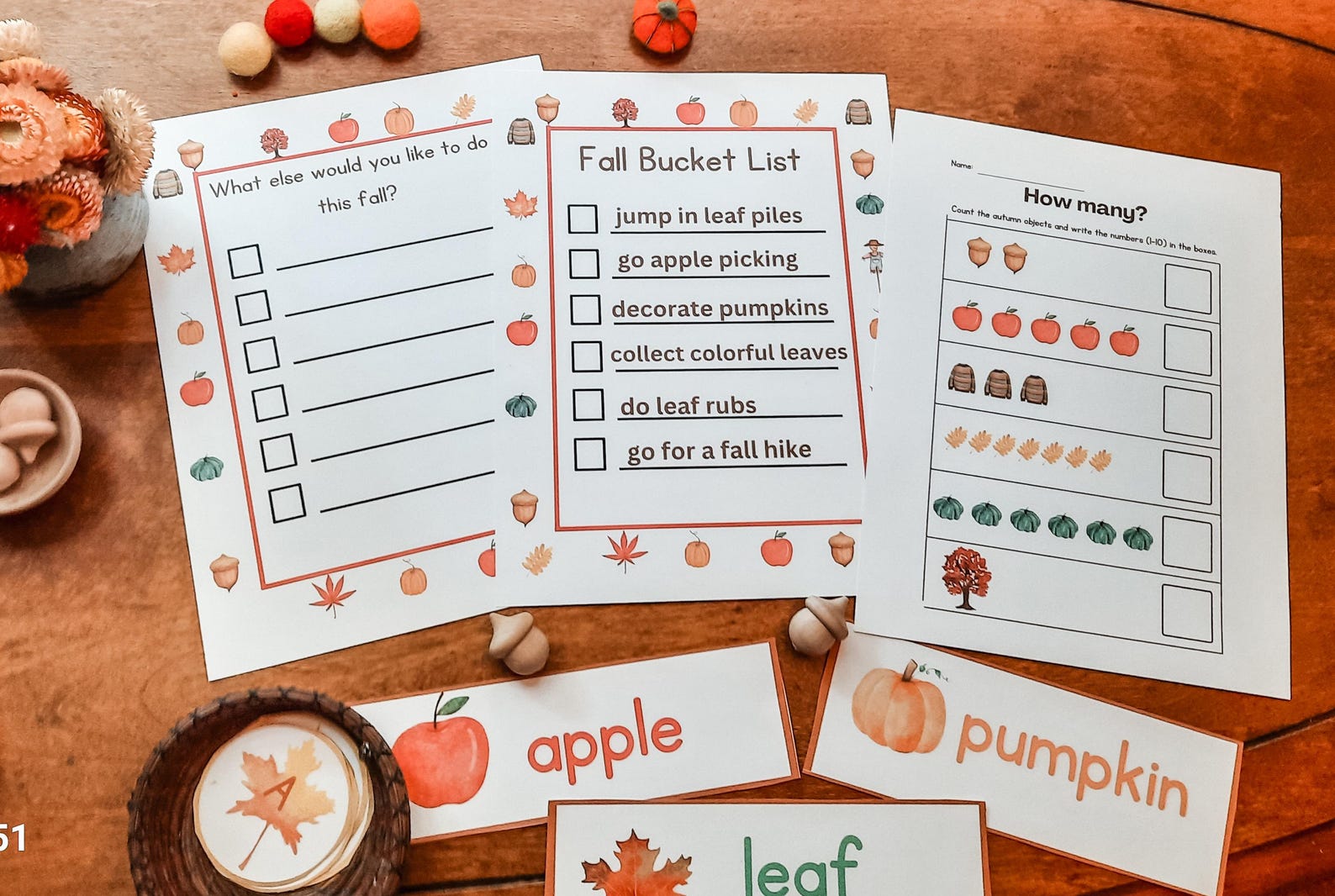 Printable Fall Activity Fall Early Learning Activities Montessori ...