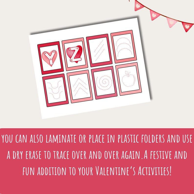 Valentines Alphabet Preschool Activity, Abc Tracing Flashcards - Etsy