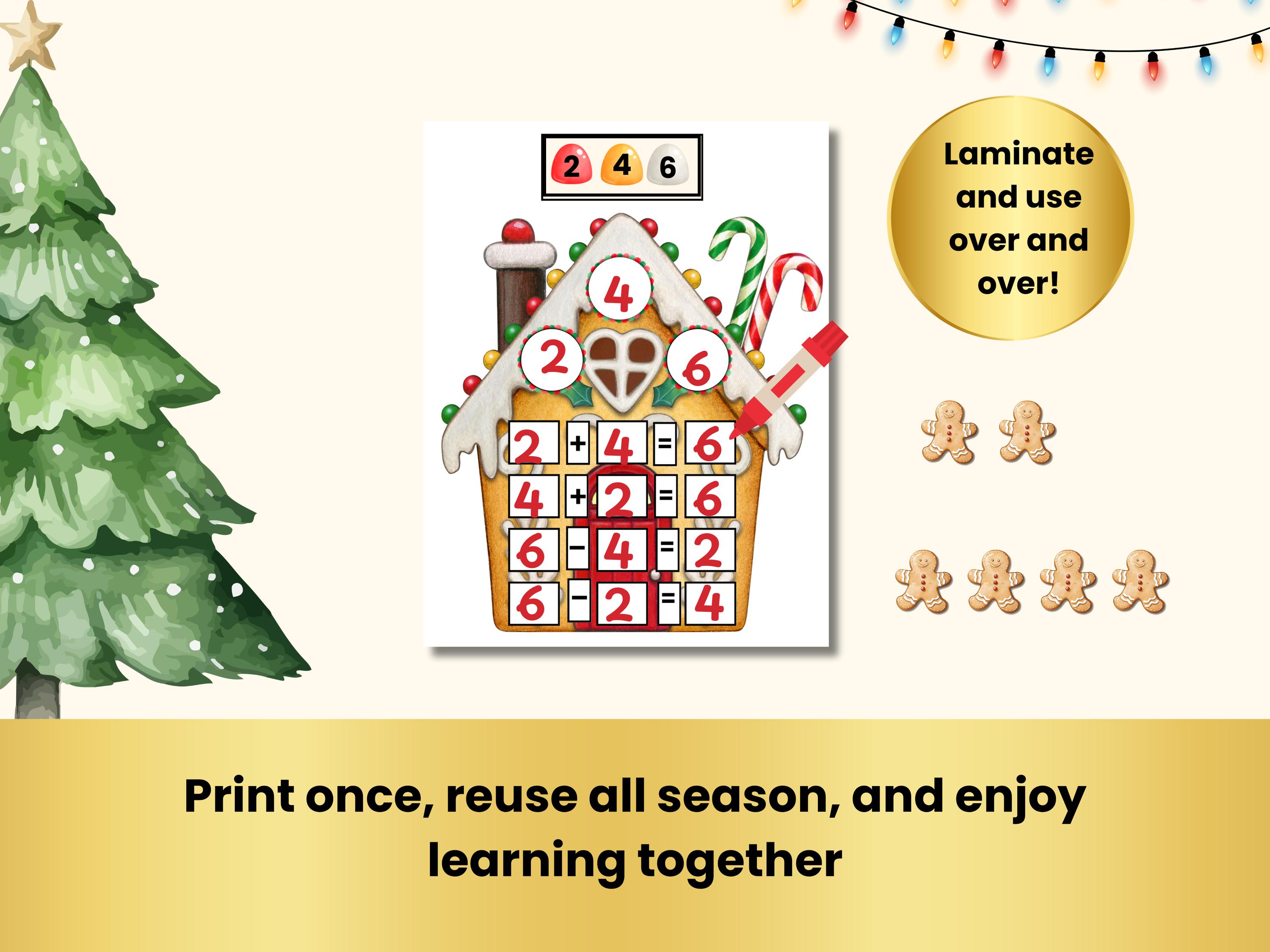 Gingerbread Math Fact Families 1–20 | Early Learning Christmas Math ...
