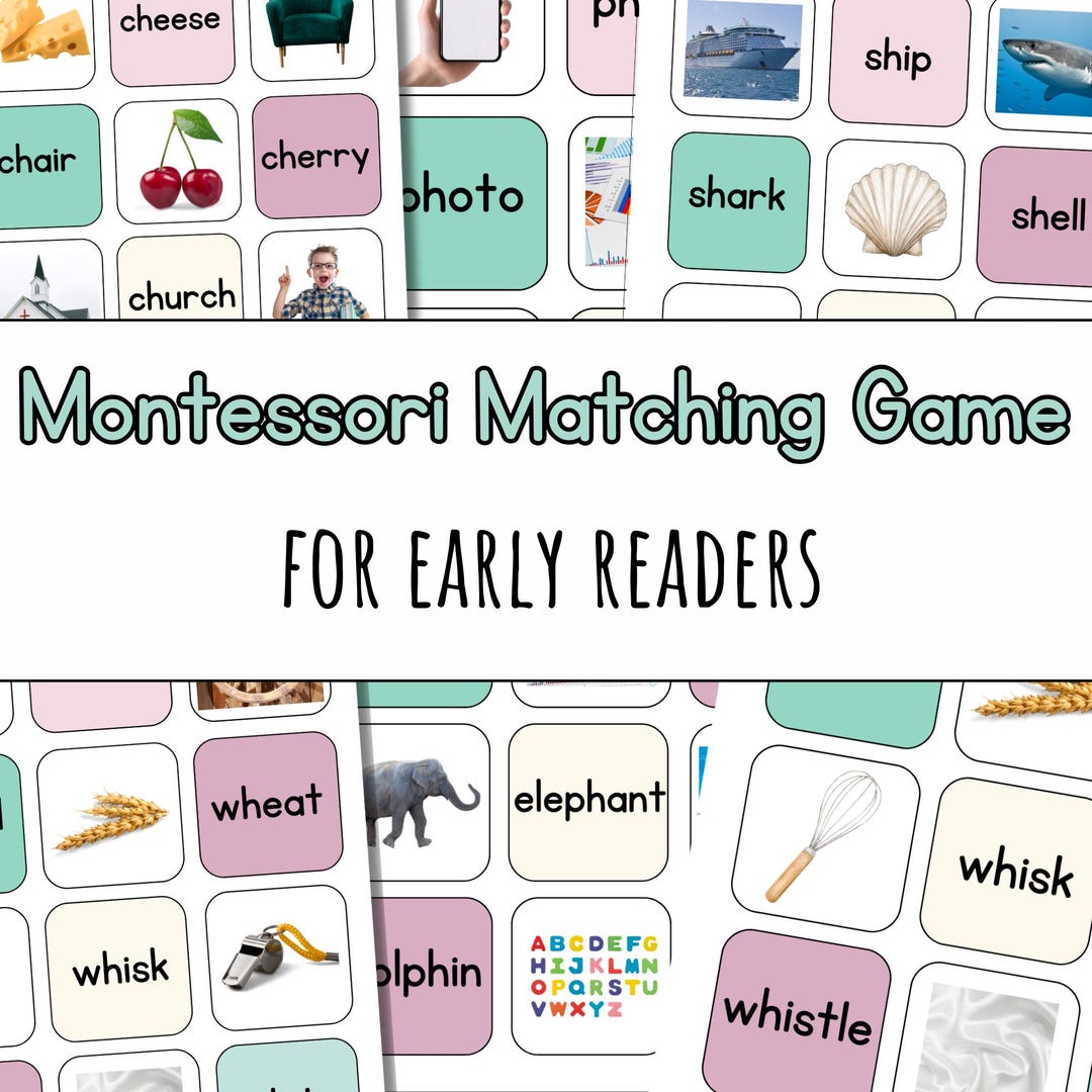 Matching Game, Montessori Inspired Word and Picture Cards - Etsy