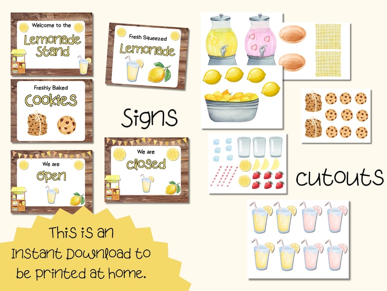 Printable Lemonade Stand Dramatic Play Kit + Bonus Summer Bundle ...
