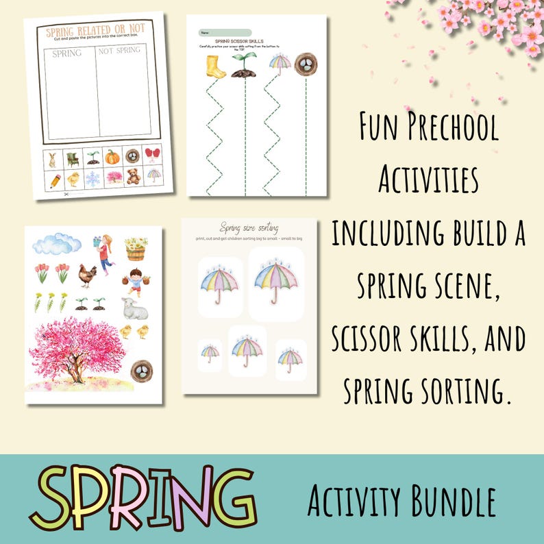 Spring Printable Activity Bundle for Kids, Spring Morning Basket ...
