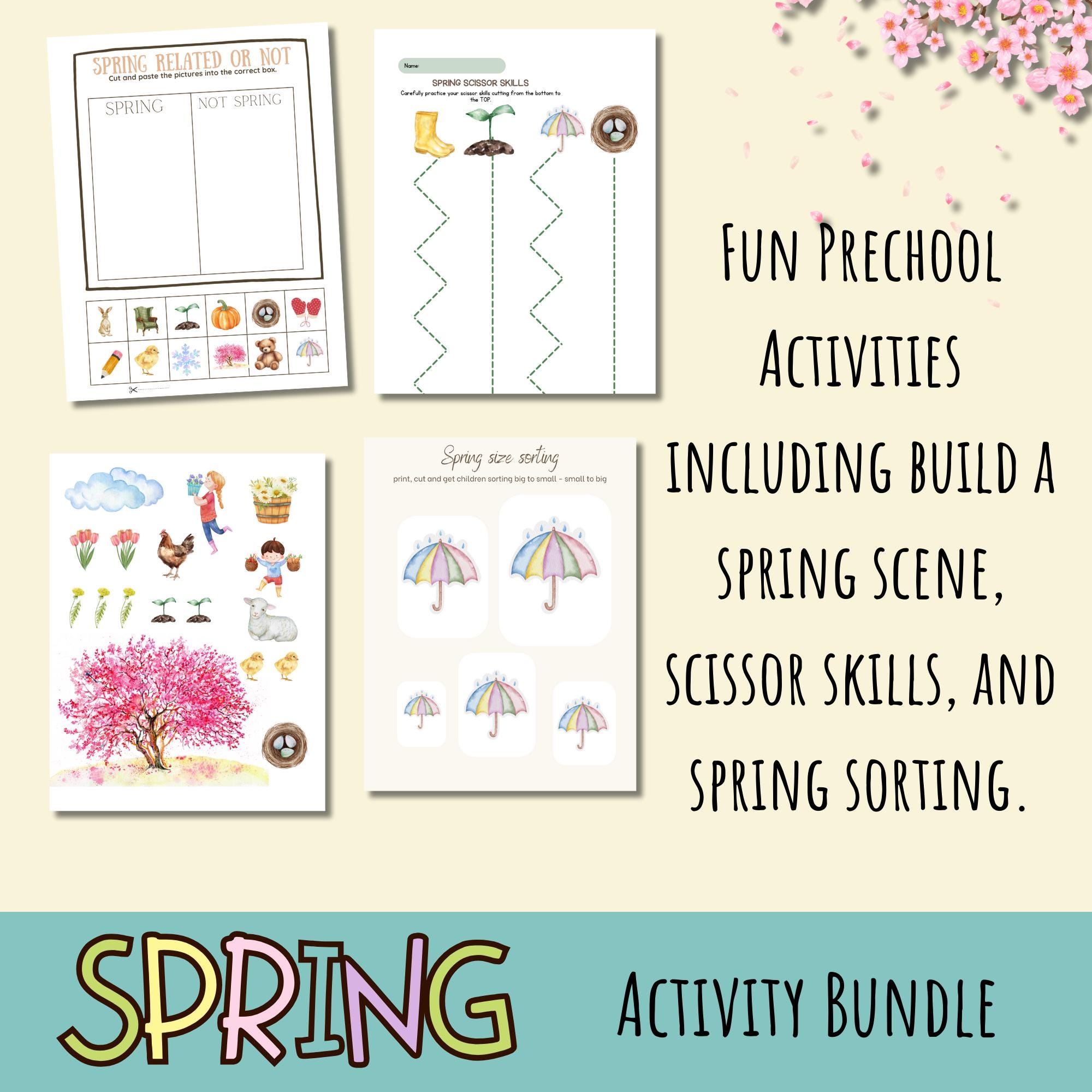 Spring Printable Activity Bundle for Kids, Spring Morning Basket ...