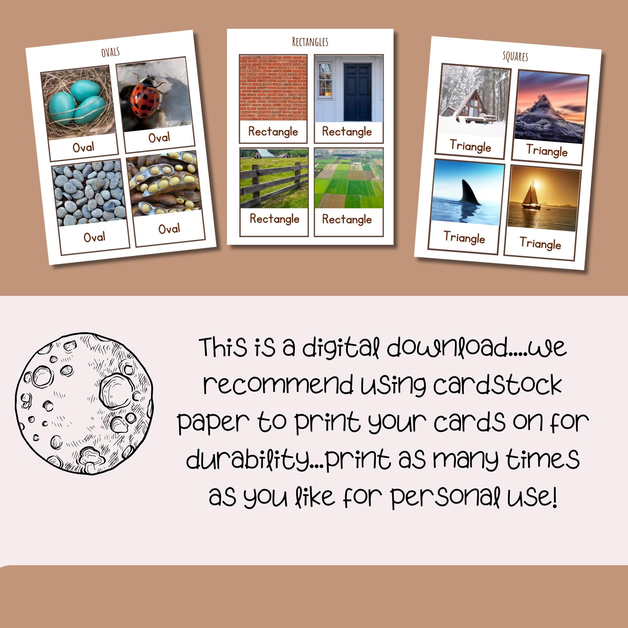 Shapes in Nature Flashcards, Reggio Emilia Preschool, Montessori ...