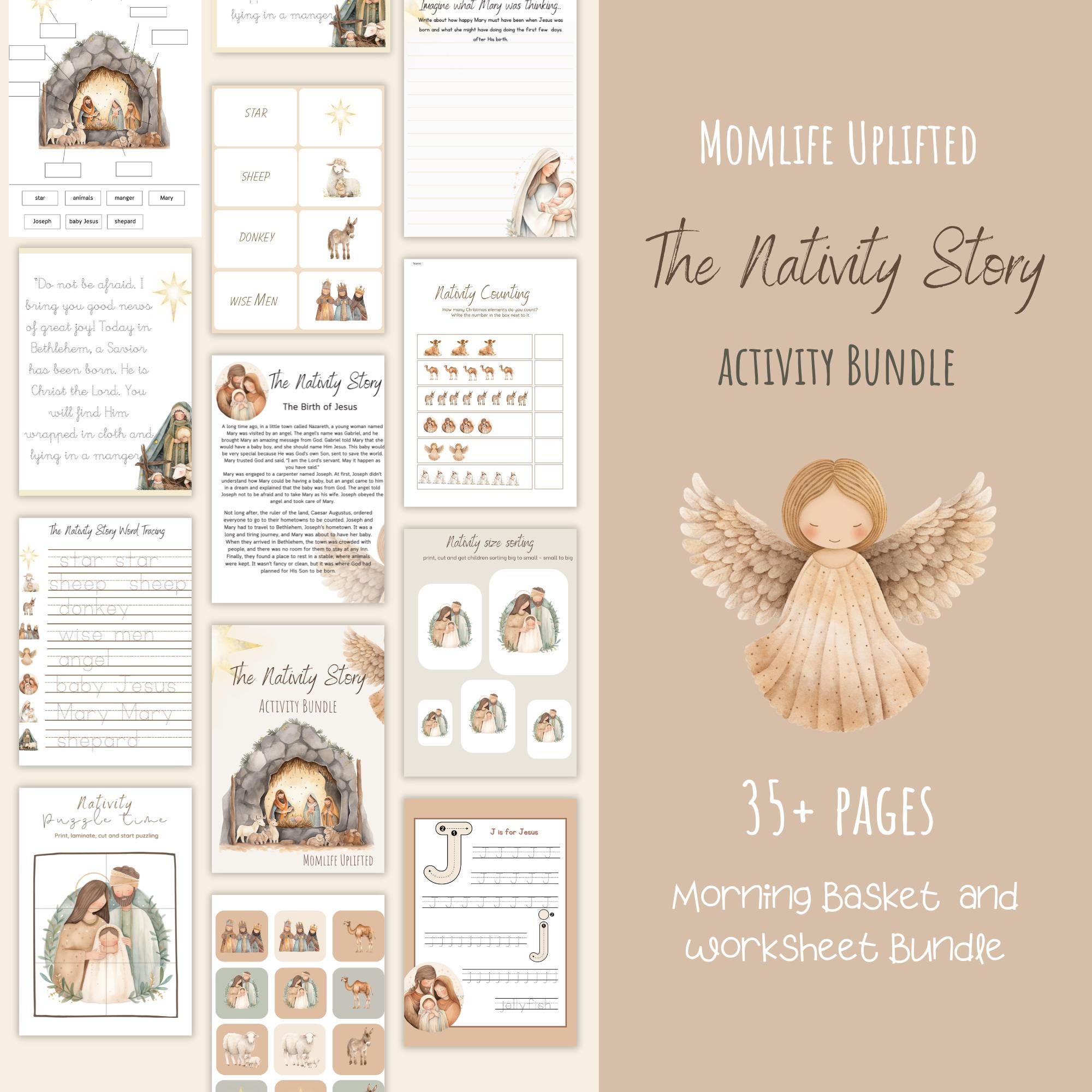 Nativity Story Activities for Preschool Kindergarten and Elementary - Etsy