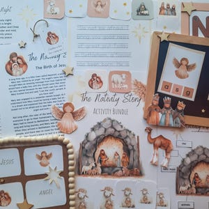 Christmas Sunday School Printables, Nativity Story Birth of Jesus - Etsy