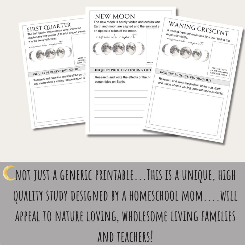 Plr Educational Products for Moms, Plr Digital Products, Moon Phases ...