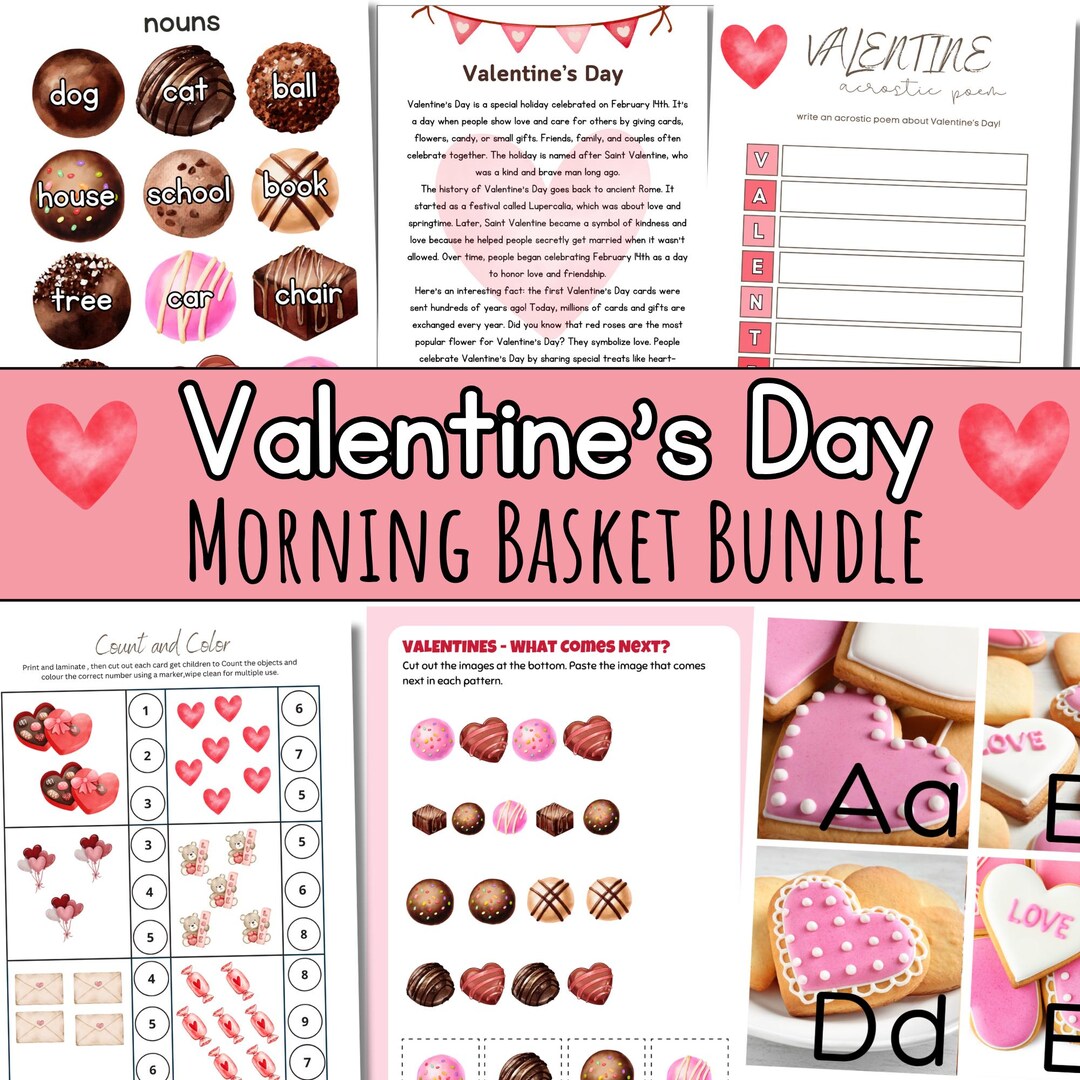 Valentines Day Morning Basket Homeschool Bundle - Etsy