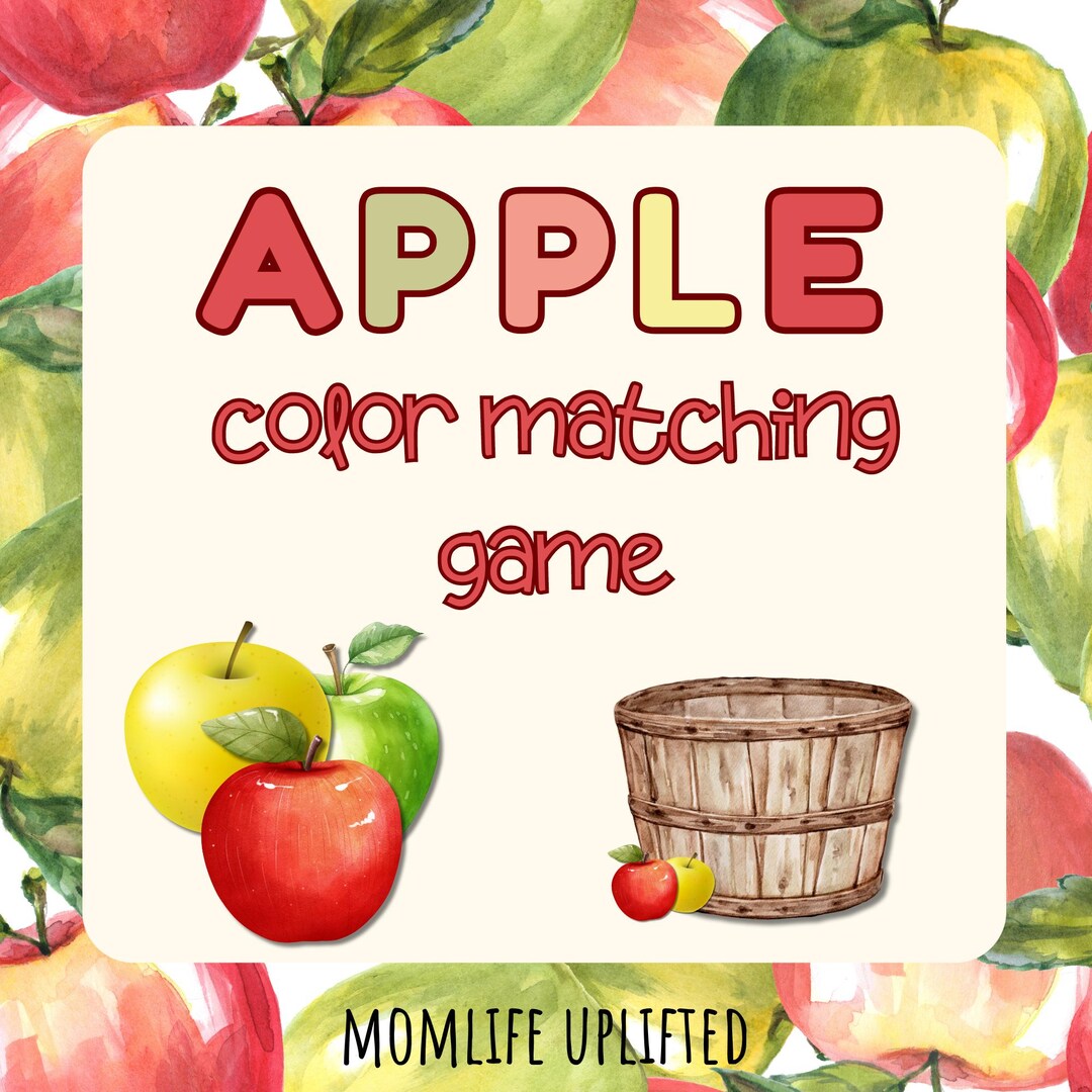 Apple Matching Color Game for Preschool, Montessori Inspired Fall ...