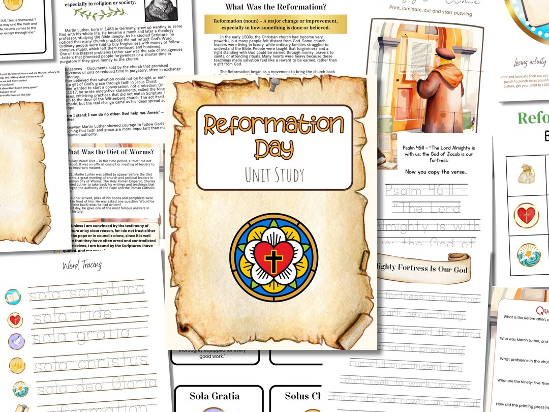 Reformation Day Printable Pack – Martin Luther, 95 Theses, Five Solas ...