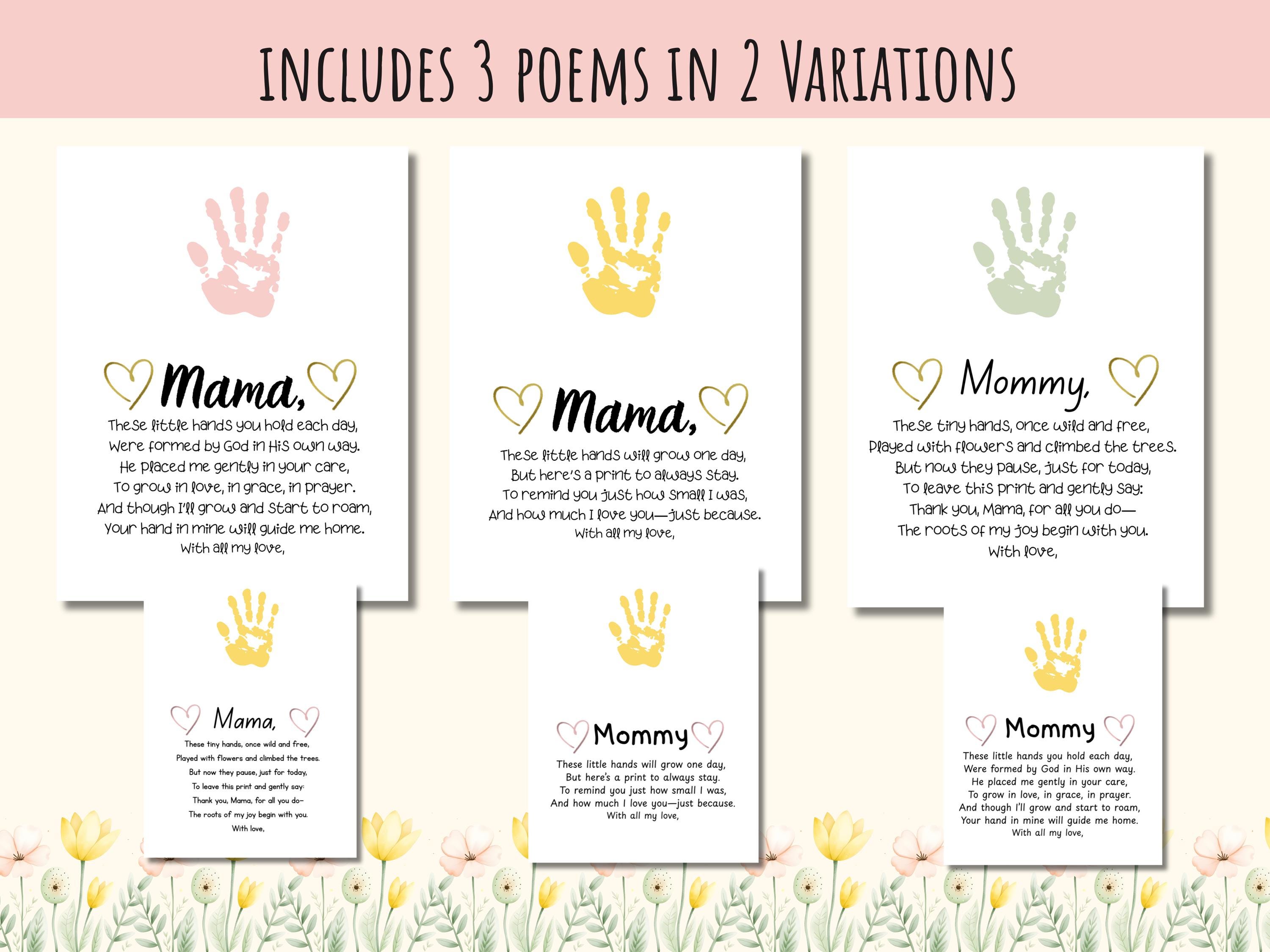 Mothers Day Handprint Poem, Printable Mothers Day Handprint, Mom ...