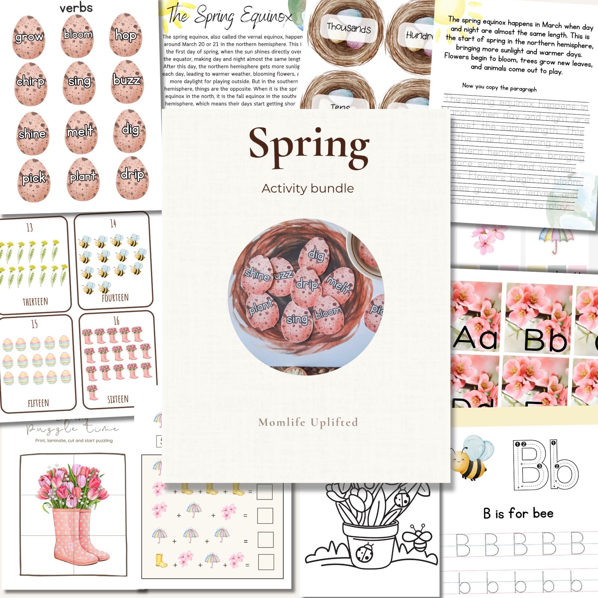 Spring Printable Activity Bundle for Kids, Spring Morning Basket ...