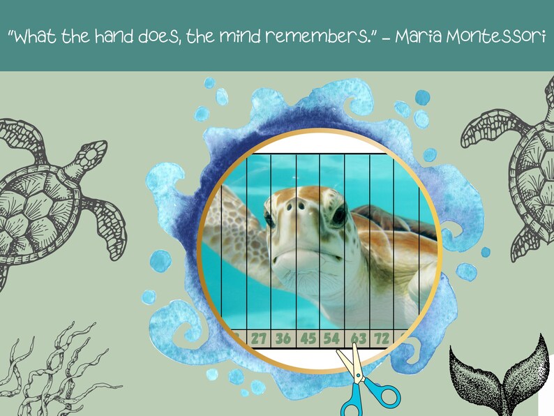 Skip Counting Puzzles Printable, Sea Turtle Number Puzzles, Morning ...