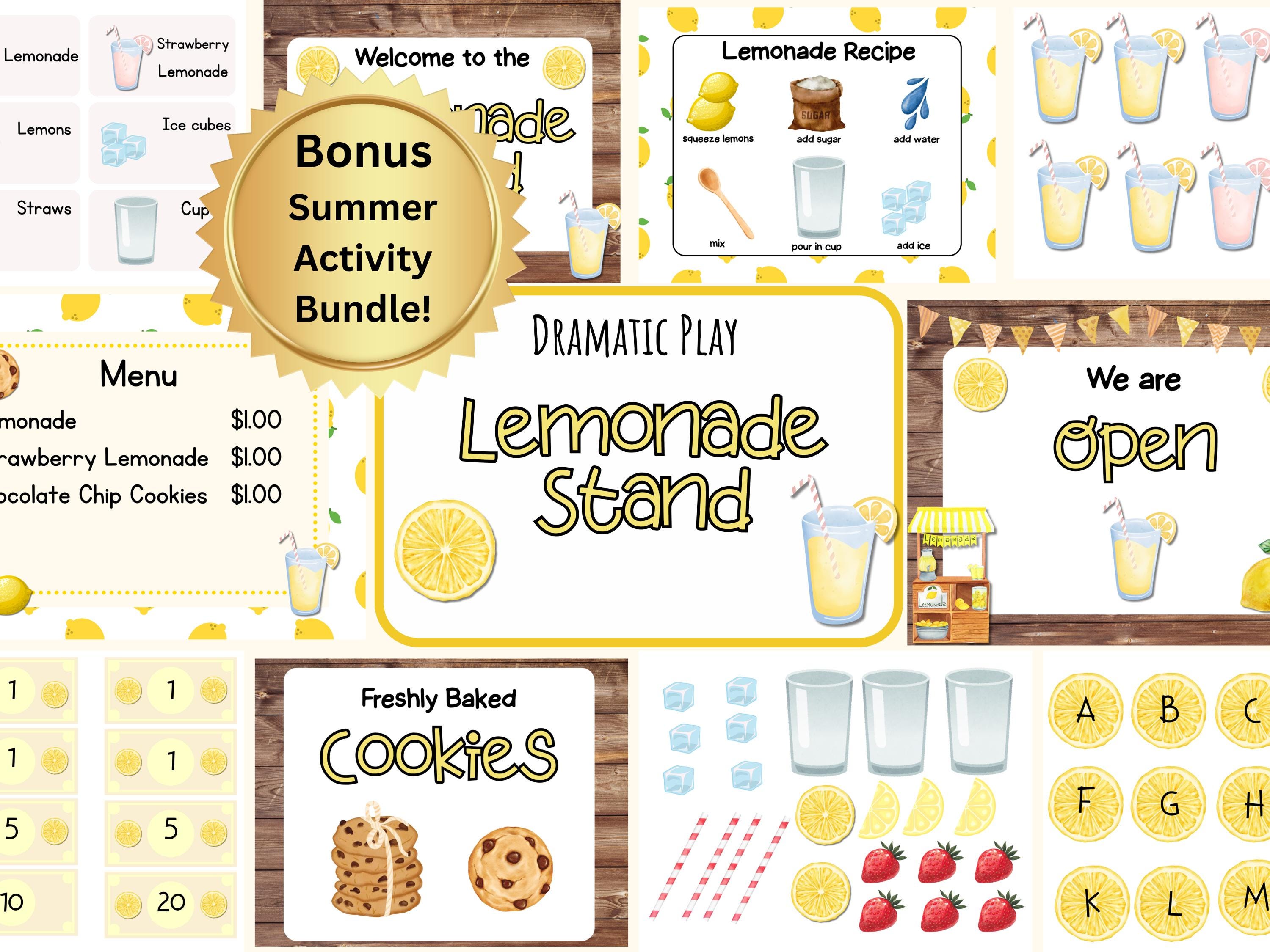 Printable Lemonade Stand Dramatic Play Kit + Bonus Summer Bundle ...