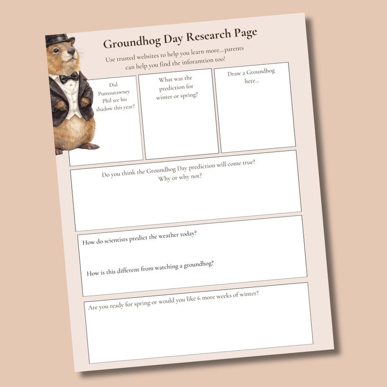 Groundhog Day Mini Unit Study | Preschool–early Elementary | 15 Pages ...