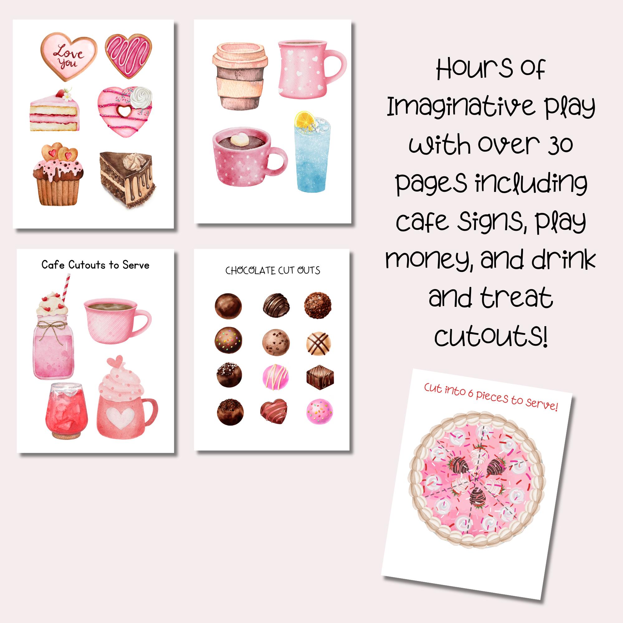 Valentine's Day Pretend Play Printables | Heart Cafe Dramatic Play Set ...