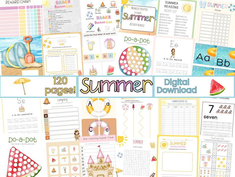 Summer Kids Activities Printable | PLR Digital Product for Moms ...