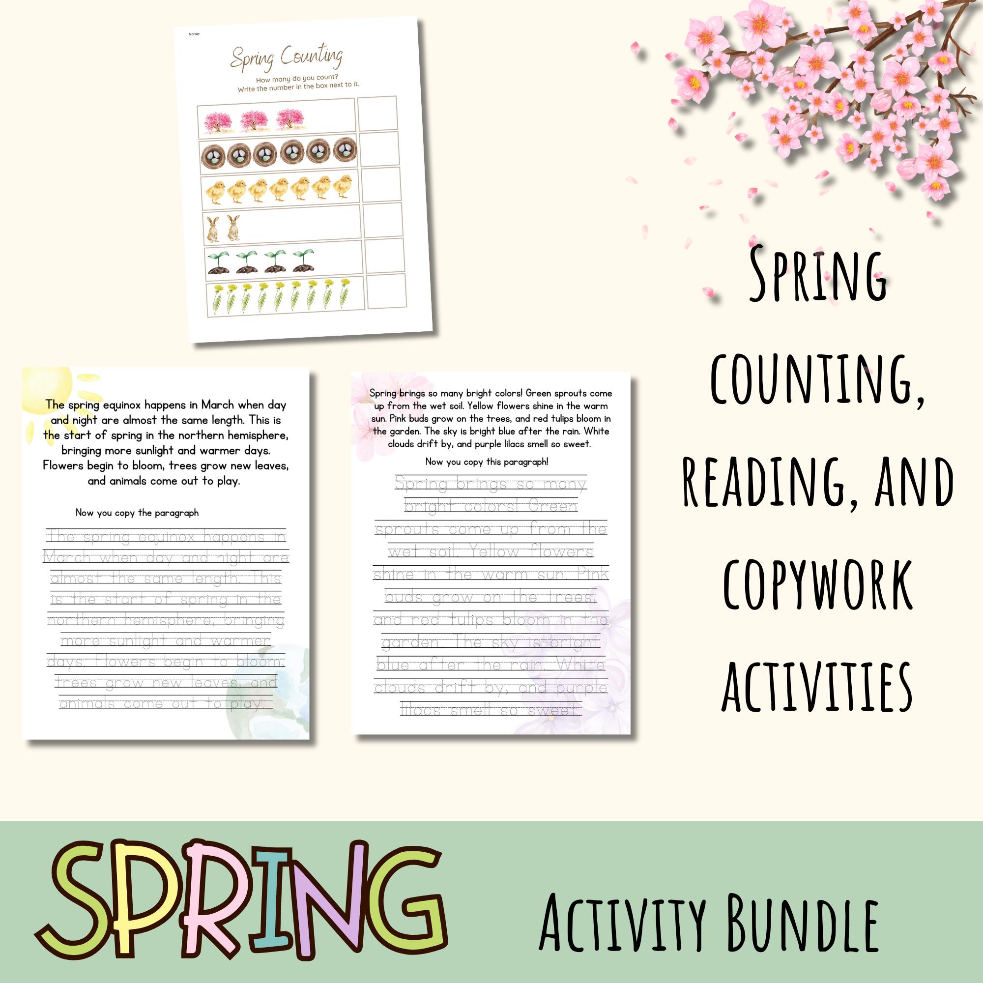 Spring Printable Activity Bundle for Kids, Spring Morning Basket ...