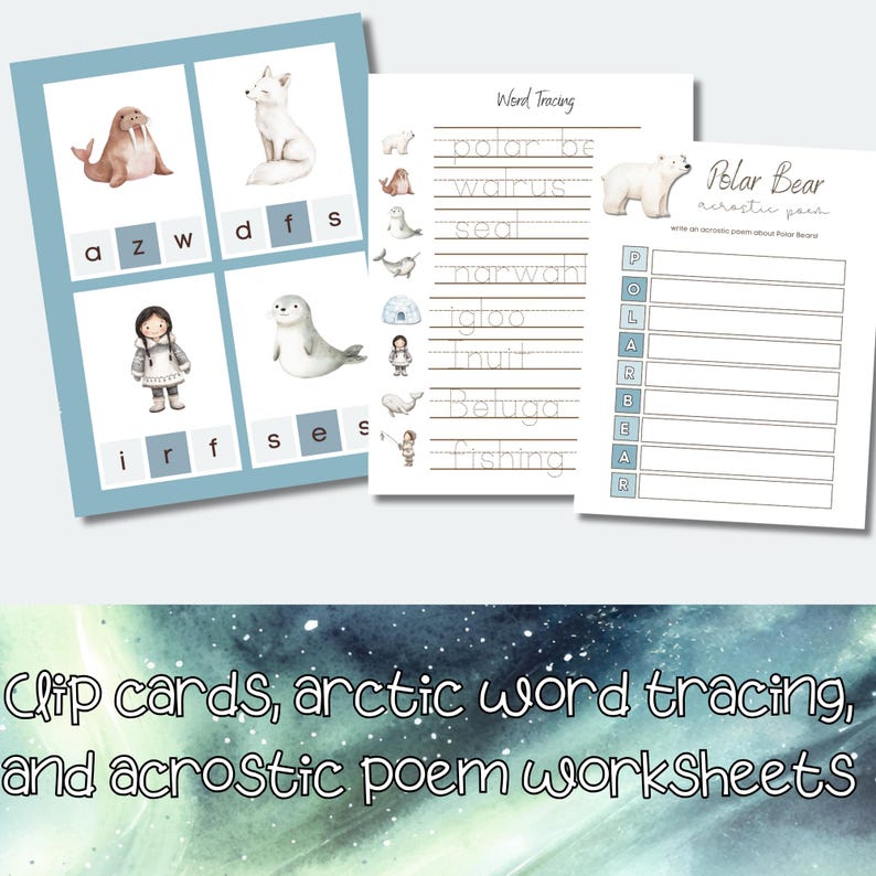 Arctic Animals Activities for Preschool Kindergarten and Elementary ...