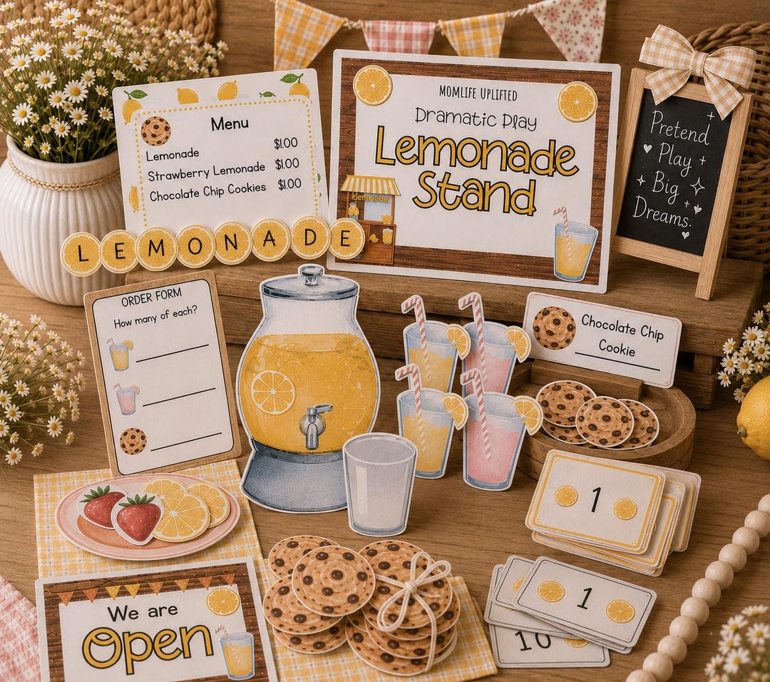 Lemonade Stand Dramatic Play Kit, Summer Activity Bundle (printable) - Etsy