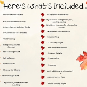 Autumn Leaves Early Learning Pack – Fall Preschool Activities, Autumn ...