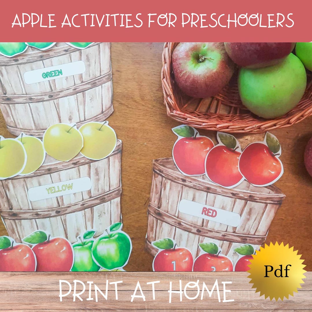 PRESCHOOL APPLE ACTIVITIES, Color Matching Montessori Game - Etsy