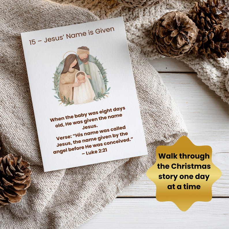 25 Nativity Story Cards With Bible Verses • Christian Christmas ...