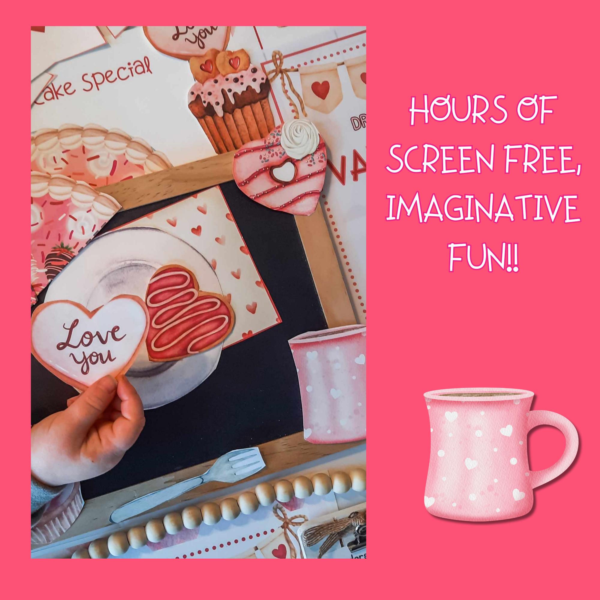 Valentine's Day Pretend Play Printables | Heart Cafe Dramatic Play Set ...
