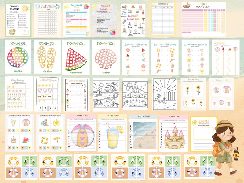 Summer Activity Bundle, Printable Activities for Kids, Homeschool ...