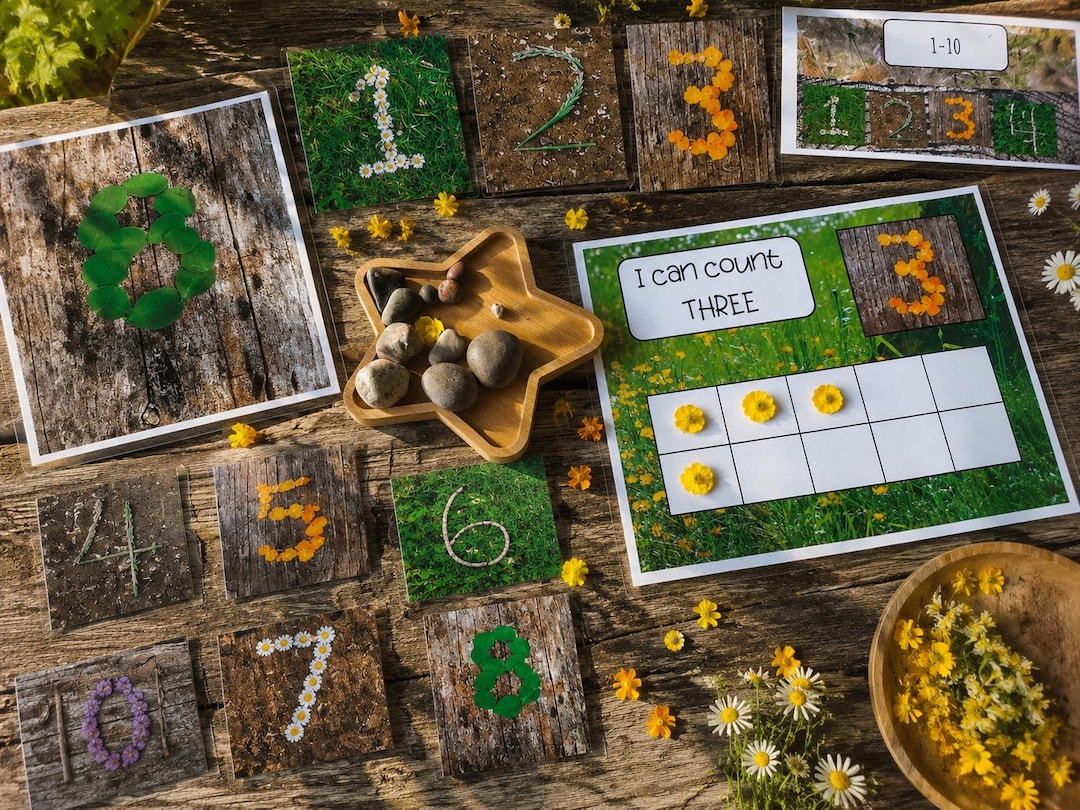 Nature Numbers, Ten Frame Counting Worksheets, Reggio Inspired ...