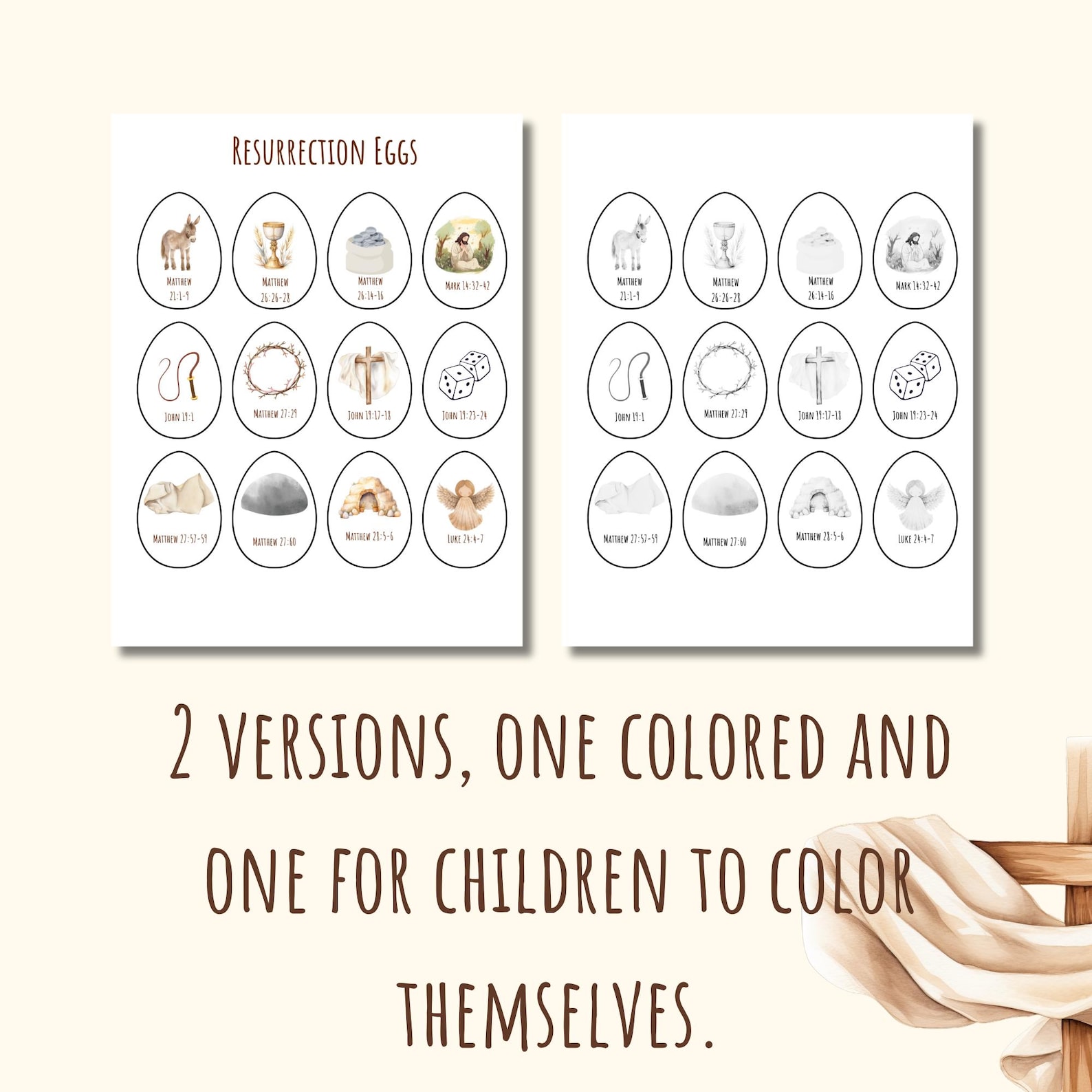 Resurrection Eggs, Easter Hunt Printables, the Easter Story, Holy Week ...