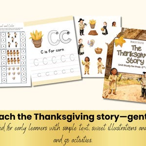 Thanksgiving Story Unit Study for Preschool–2nd Grade | Gentle ...