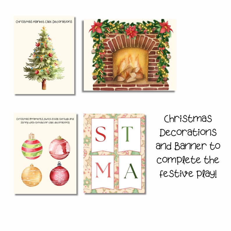 Dramatic Play Christmas Market Café – Holiday Coffee & Bakery Shop Set ...