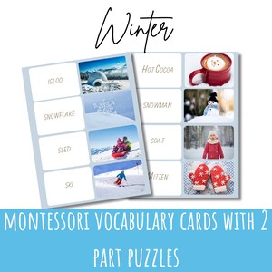 Montessori Winter Vocabulary Flashcards, Real Pictures - Etsy