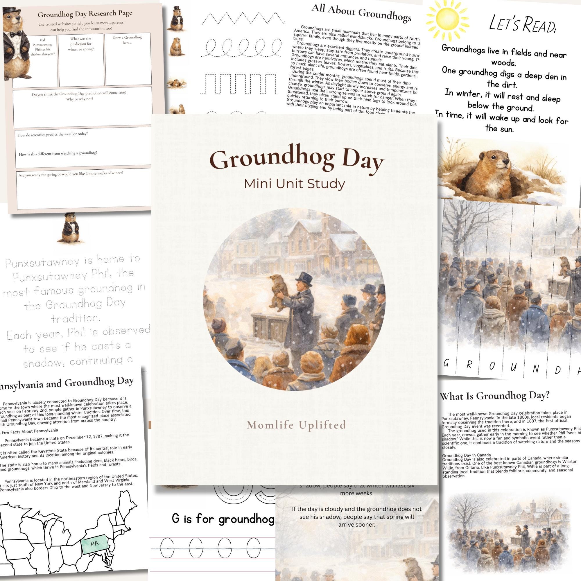 Groundhog Day Mini Unit Study | Preschool–early Elementary | 15 Pages ...