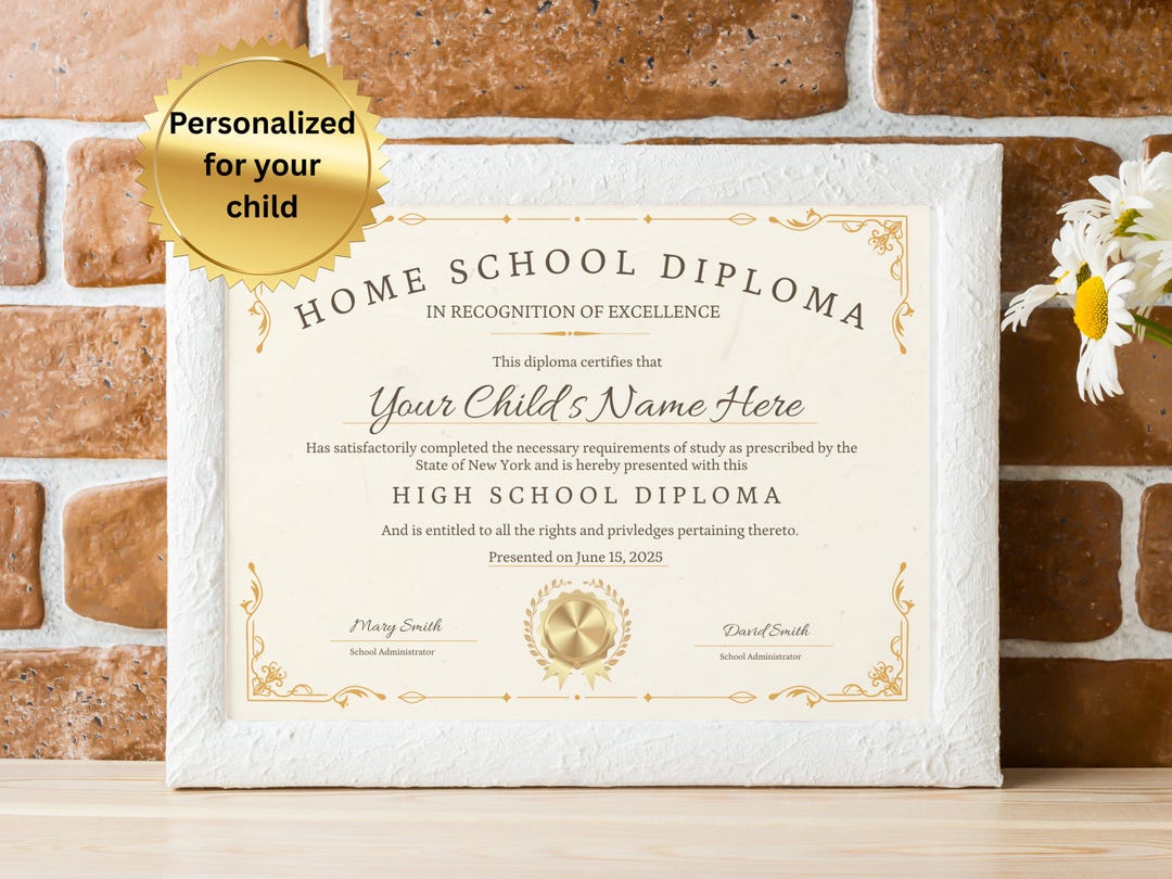 Homeschool Diploma Template, Custom Diploma, Homeschool Graduation ...