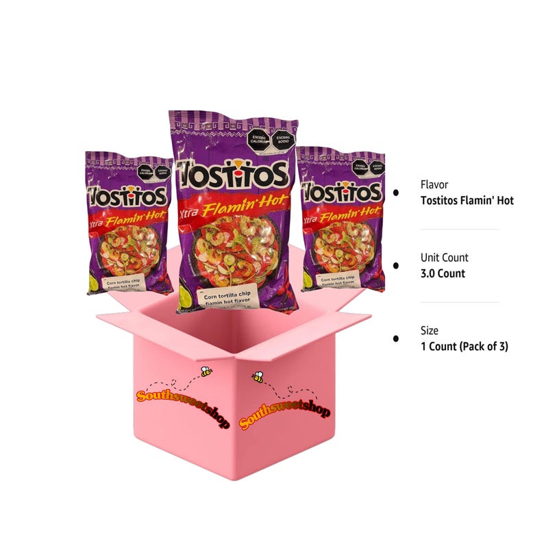3 Single Bags of Mexican Tostitos Extra Flamin Hot (big Bags) - Etsy