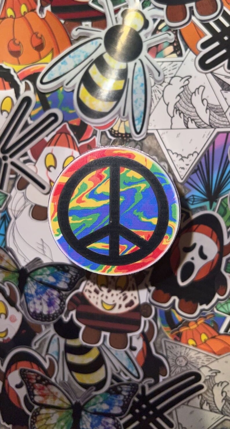 Rainbow Peace Sign - Etsy
